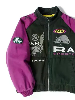 PARRA Owl Meets Rat Racing Jacket - Green