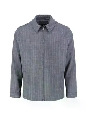 WHITE SAND Pinstripe Zip Shirt - Grey