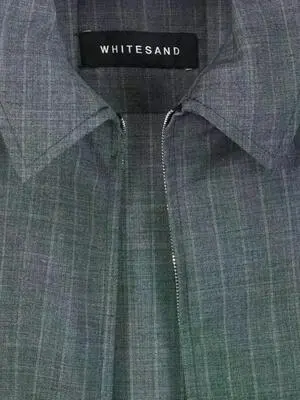 WHITE SAND Pinstripe Zip Shirt - Grey