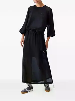 Liu Jo Mesh Maxi Skirt - Black