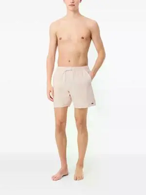 Lacoste Striped Drawstring Swim Shorts - Pink