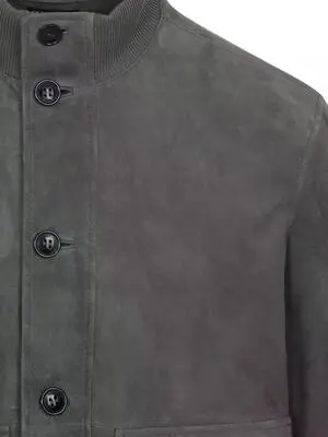 Zegna Buttoned Leather Jacket - Grey
