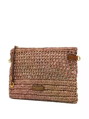 GIANNI CHIARINI Woven Raffia Shoulder Bag - Pink