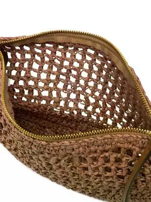 GIANNI CHIARINI Woven Raffia Shoulder Bag - Pink