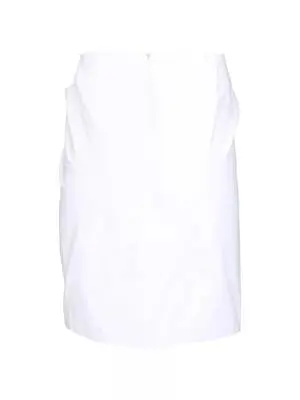 Federica Tosi Poplin Mini Skirt With Knot Detail - White