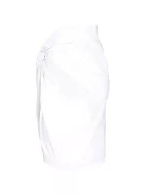 Federica Tosi Poplin Mini Skirt With Knot Detail - White