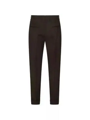 GTA Button-fastening Pleated Roll-up Cotton Trousers