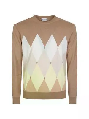BALLANTYNE Argyle Crew-neck Sweater - Neutrals