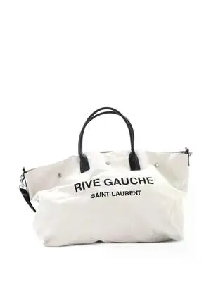 Saint Laurent Rive Gauche Canvas Maxi Tote Bag - Black