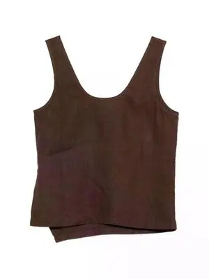 Closed Split Tank Top - Brown