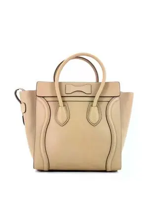 Celine Luggage Bag Grainy Leather Micro Tote - Neutrals