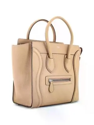 Celine Luggage Bag Grainy Leather Micro Tote - Neutrals