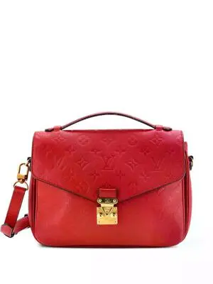 LOUIS VUITTON Pochette Metis Monogram Empreinte Leather Crossbody Bag - Red