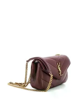 Saint Laurent Loulou Nm Matelasse Chevron Leather Mini Shoulder Bag - Red