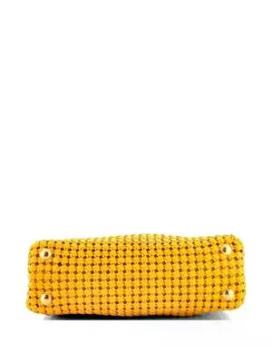 Fendi Peekaboo Regular Braided Leather Satchel - Orange