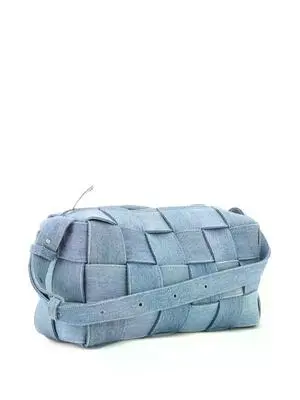 Bottega Veneta Cassette Maxi Intrecciato Denim Shoulder Bag - Blue
