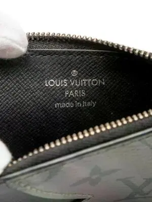 LOUIS VUITTON 2021-2026 Monogram Eclipse Reverse Taigarama Coin Card Holder