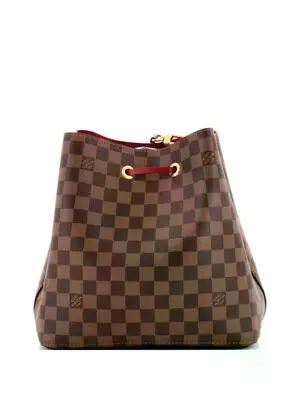 LOUIS VUITTON Néonoé Mm Bucket Bag Damier With Leather - Brown