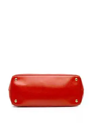 Prada Saffiano Vernice Galleria Double Zip Satchel - Red