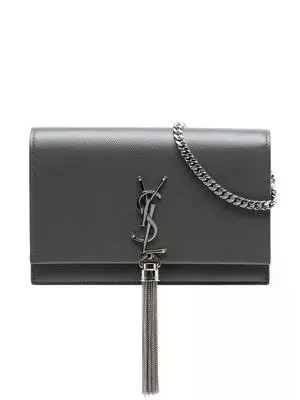 Saint Laurent Monogram Kate Tassel Wallet On Chain - Grey