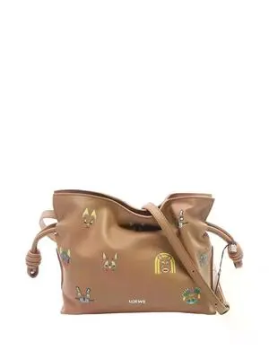 Loewe Mini Nappa Cats Flamenco Knot Clutch Crossbody Bag - Brown