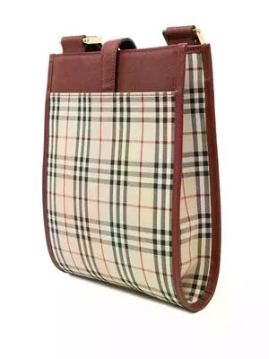 Burberry House Check Canvas Crossbody Bag - Red