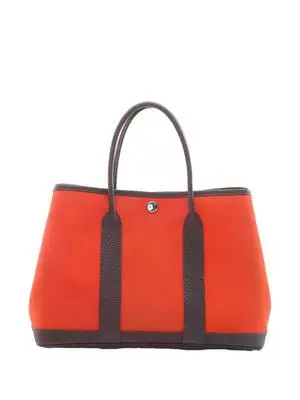Hermès 2022 Toile And Negonda Garden Party 30 Tote Bag - Red