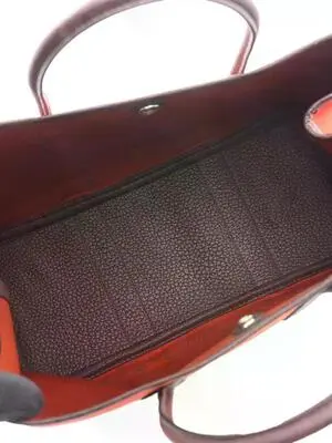 Hermès 2022 Toile And Negonda Garden Party 30 Tote Bag - Red