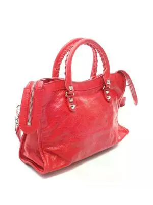 Balenciaga 2010-2026 Small Lambskin Motocross Classic City Satchel