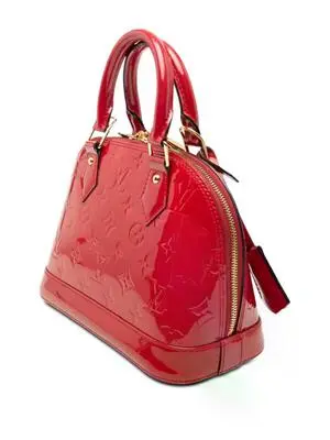 LOUIS VUITTON 2014 Monogram Vernis Alma Bb Satchel - Red