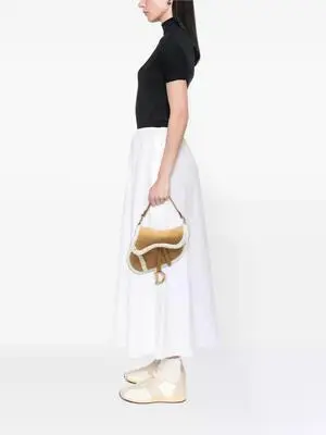 Dior 2020 Shearling Suede Saddle Bag - Brown