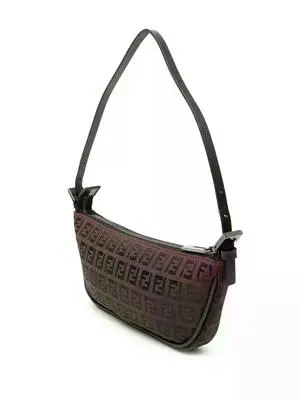 Fendi 2000-2010 Mini Zucchino Canvas Shoulder Bag - Brown