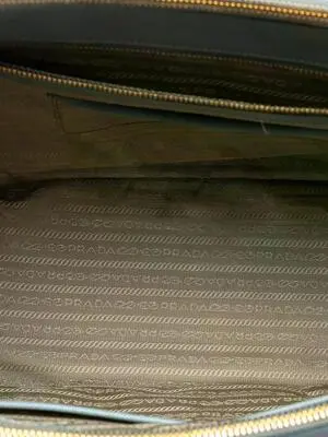 Prada 2010-2026 Large Saffiano Lux Galleria Double Zip Satchel - Blue