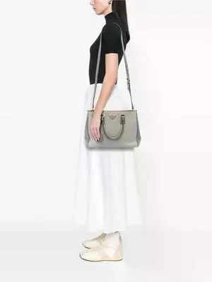 Prada Medium Saffiano Lux Galleria Double Zip Satchel - Grey
