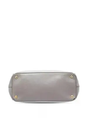 Prada Medium Saffiano Lux Galleria Double Zip Satchel - Grey