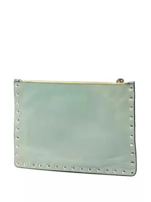 Valentino Garavani 2000-2017 Bicolor Leather Rockstud Clutch Bag