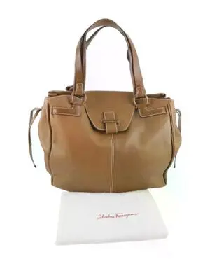 FERRAGAMO Leather Gancini Tote Bag