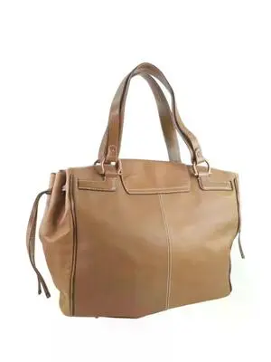 FERRAGAMO Leather Gancini Tote Bag