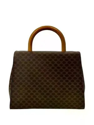 Celine 20th Century Macadam Coated Canvas Medallion Handbag