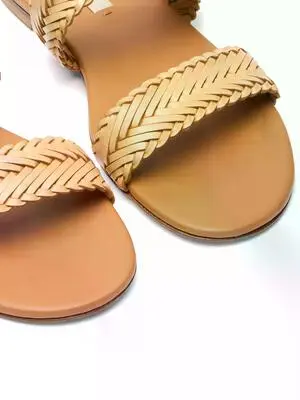 Casadei Kenya Woven Buckle Sandals - Neutrals