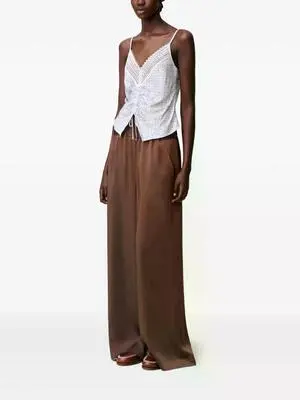 Claudie Pierlot Lace-trimmed Printed Satin Camisole