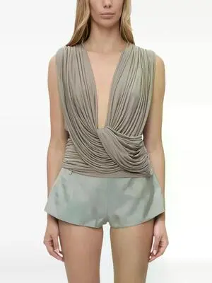 Christopher Esber Ripple Drape Top - Grey
