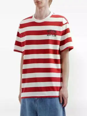 CHOCOOLATE Striped Crew-neck T-shirt - Red
