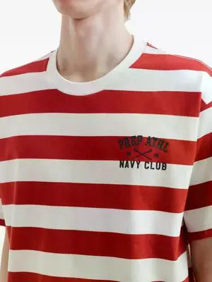 CHOCOOLATE Striped Crew-neck T-shirt - Red