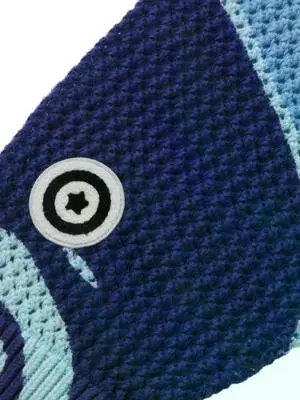 A BATHING APE Camo Crochet Shark Hoodie - Blue