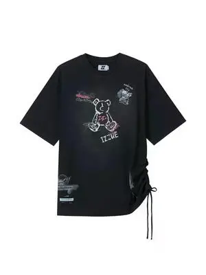 Izzue Graphic-print T-shirt With Drawstring Detail