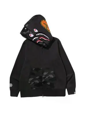 A BATHING APE Color Camo Shark Full-zip Hoodie - Black