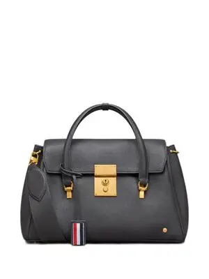 Thom Browne Pebbled Leather Bolton Tote - Grey