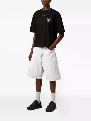 Carhartt Work In Progress Logo-patch Denim Shorts - Grey
