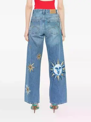 Farm Rio Graphic Print Wide-leg Jeans